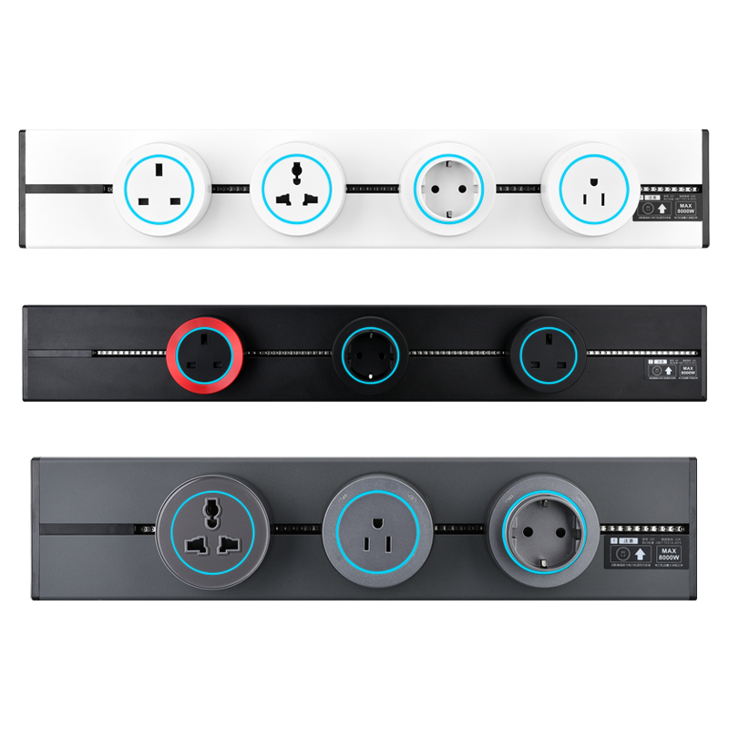 Aluminum Wall Track Socket Recessed Track EU Removable Modular Power ...